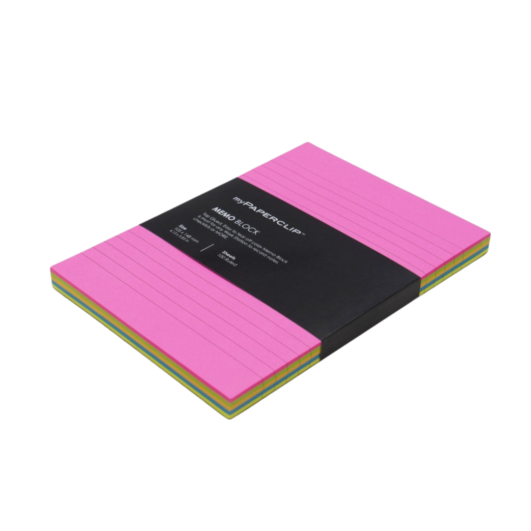 Buy Memo Blocks - 100 Sheets of Colored Top Glued 80 GSM – myPAPERCLIP