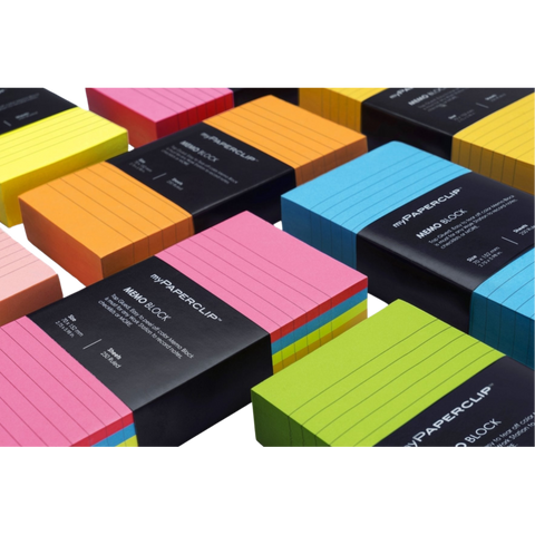 Buy Memo Blocks - 250 Sheets of Colored Top Glued 80 GSM – myPAPERCLIP ...